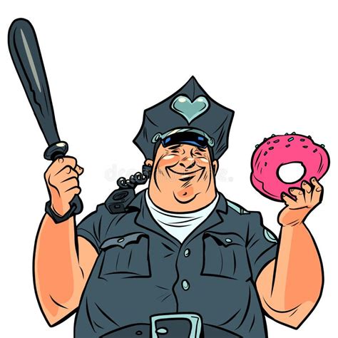 Cop Eating Donut Stock Illustrations 68 Cop Eating Donut Stock