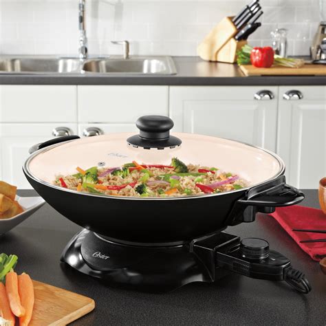 Sunbeam Oster DuraCeramic Electric Wok Black And White Amazon Ca