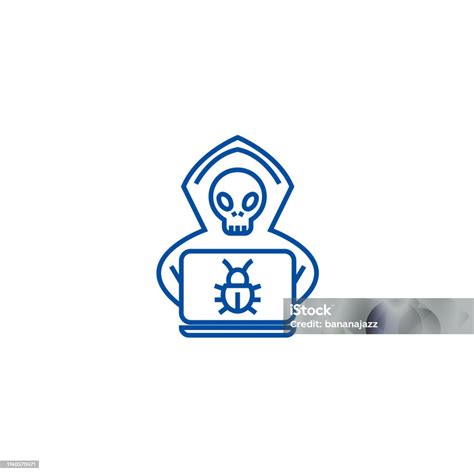 ilustración de concepto de icono de línea hacker hacker símbolo de
