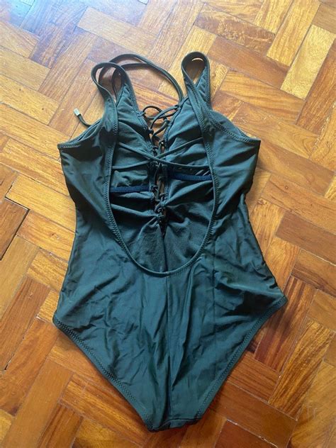 Mossimo Olive Green One Piece Swimsuit On Carousell