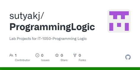 Github Sutyakjprogramminglogic Lab Projects For It 1050 Programming