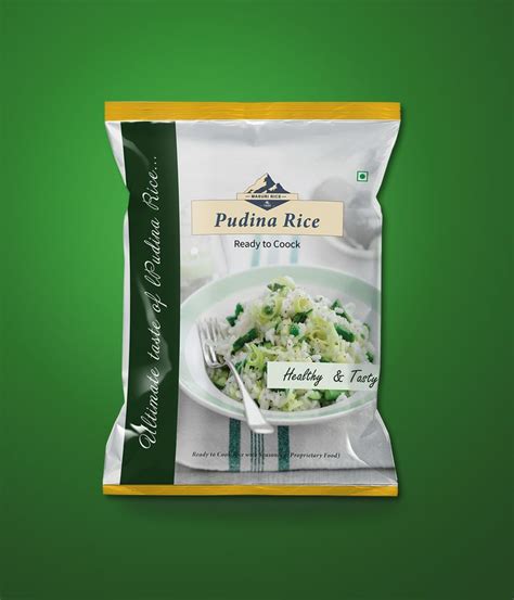 Label Product Design For Pudding Rice Packaging