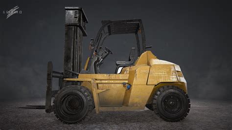 3D Model Forklift N1 PBR Game Ready LODs VR AR Low Poly CGTrader