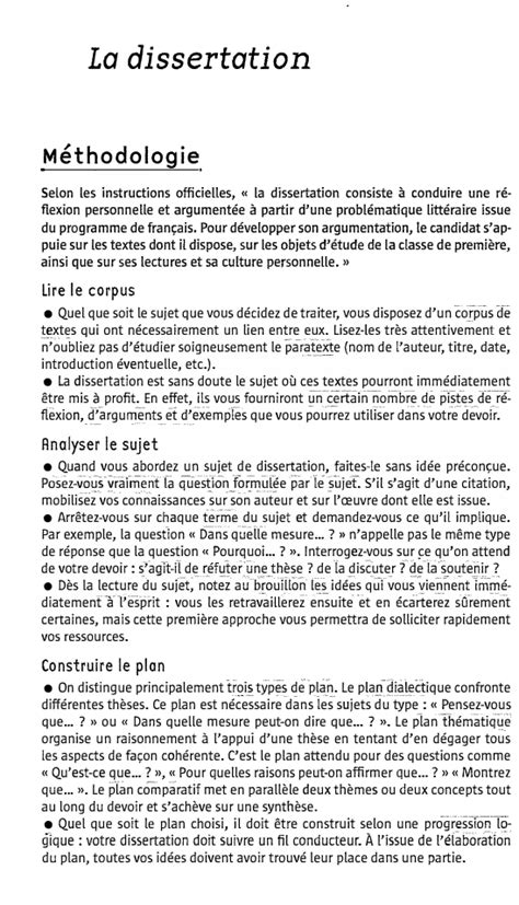 La dissertation Méthodologie Selon les instructions officielles la dissertation consiste à