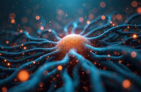 Depiction Of Neural Network With Glowing Connections Data Processed By