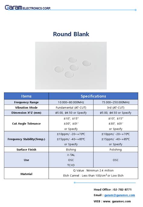Round Blank 가람전자