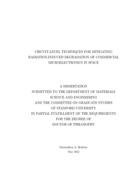 Circuit Level Techniques For Mitigating Radiation Induced Degradation