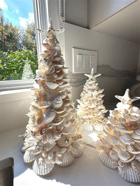 WHITE Seashell Tree Shell Tree Beach Christmas Seashell GIFT Seashell Decor Sizes