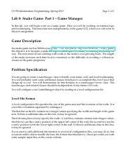 Lab Pdf Cs Intermediate Programming Spring Page Of Lab