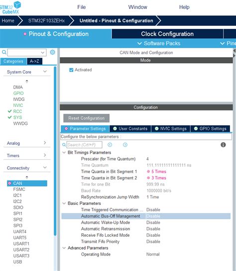 Solved Stm32cubemx 6 1 1 Can Setting 1mhz Wrong Stmicroelectronics Community