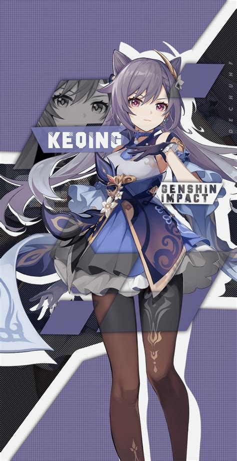 Keqing Genshin Impact Wallpaper Gadis Animasi Gambar Animasi Kartun