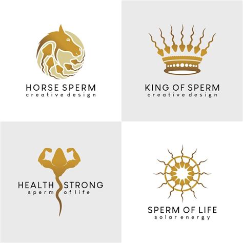 Coleção De Design De Logotipo De Esperma De Cavalo Vetor Premium