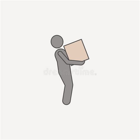 Man In Hand Carries A Box Multi Color Icon Simple Thin Line Outline Of Carrying And Picking A