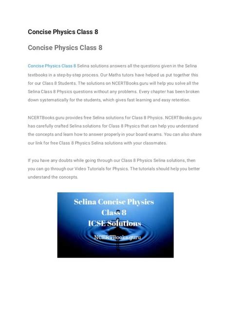 Concise Physics Class 8