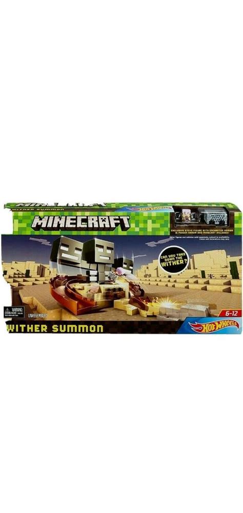 Minecraft Hot Wheels Wither Summon Trackset Playset Swivel Launcher New