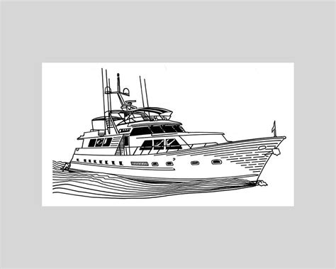 Sleek Motoryacht Drawing By Jack Pumphrey Fine Art America