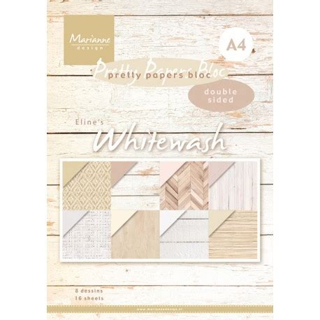 Marianne Design Pretty Paper Bloc A4 Whitewash