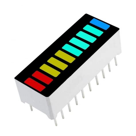 Led Display Barras Indicador Dip 10 Segmentos Azul Verde Amarillo Rojo
