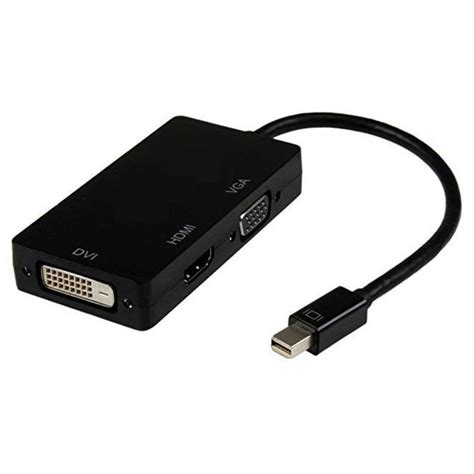 8ware Mini Display Port Dp To Dvi Hdmi Vga Adapter Cable Converter Plug Black Big W