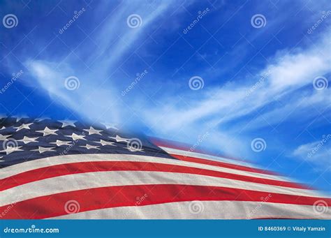 Usa Flag In The Sky Stock Image Image Of Panoramic Environment 8460369