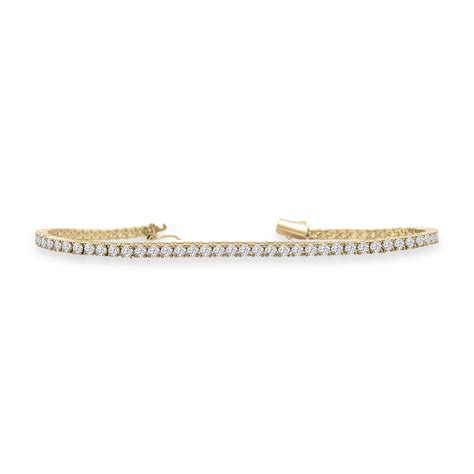 14k Yellow Gold Lab Grown Diamond Tennis Bracelet 7 New Lab