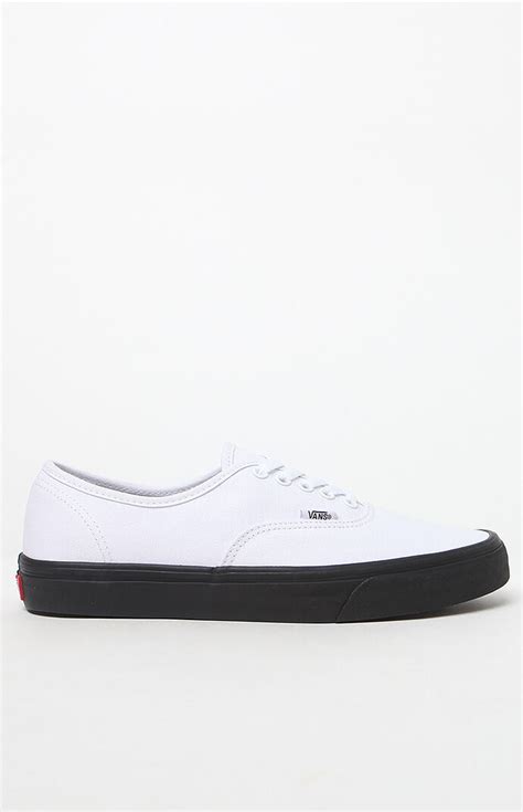 Vans Authentic Black Sole White Shoes At