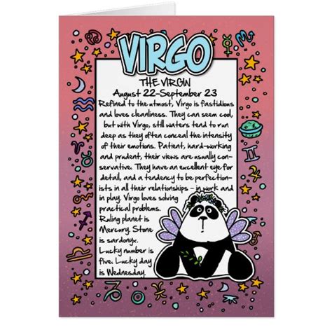Zodiac Virgo Fun Facts Card