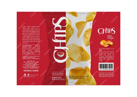 Premium Vector Creative Potato Chips Packaging And Label Collection