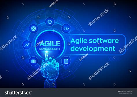 agile software development methodology concept on stock vector royalty