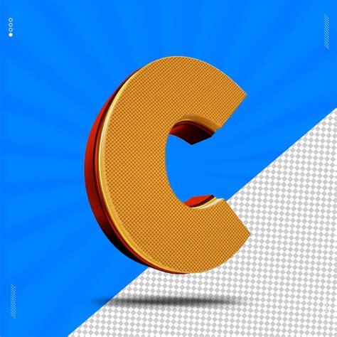 Premium PSD 3d Render Letter C Font Wafer