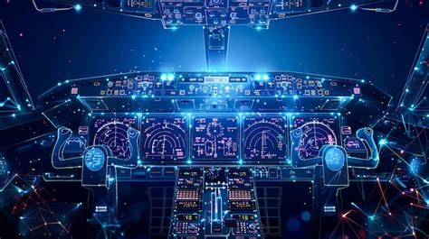 Premium Photo View Of A Plane Cockpit Interface With Hud Elements 3d