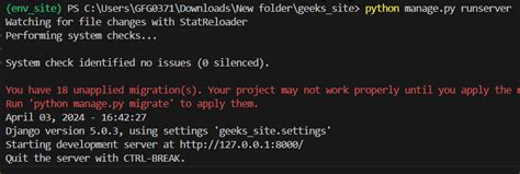 Django Installation And Setup Geeksforgeeks