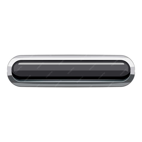 Premium Vector Black Rectangular Button Icon Cartoon Illustration Of