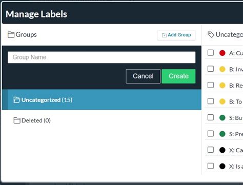 Managing And Using Labels