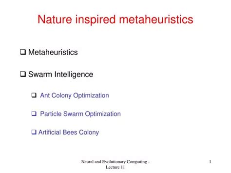 Ppt Nature Inspired Metaheuristics Powerpoint Presentation Free Download Id 4344738