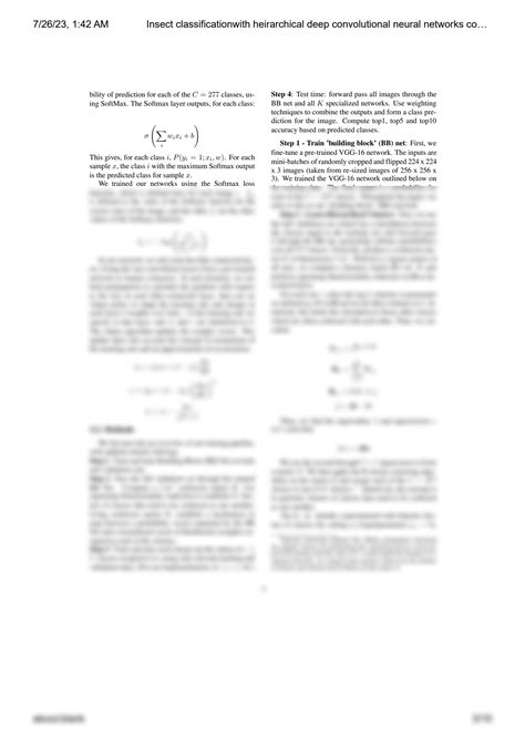 SOLUTION Insect Classification With Hierarchical Deep Convolutional Neural Networks