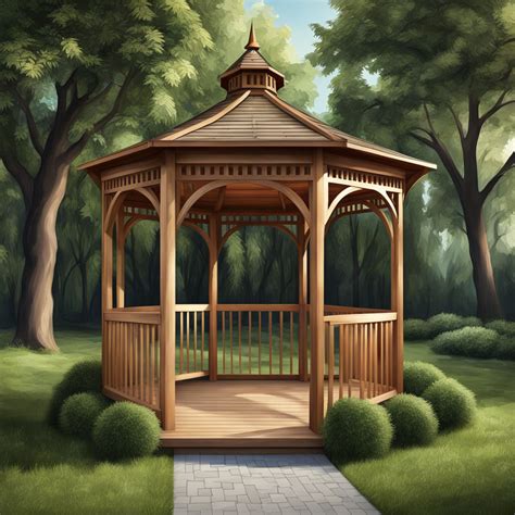 realistic wooden gazebo near the house by alena skurčáková playground