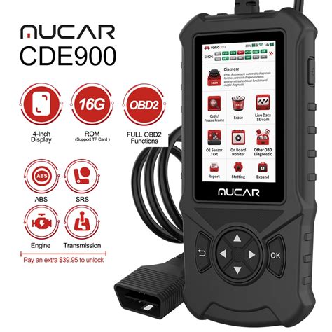 MUCAR CDE900 OBD2 Car Diagnostic Tools Can Extra Pay Unlock ABS SRS TCM