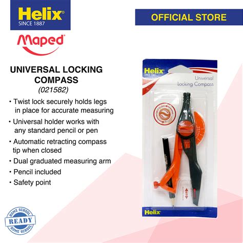 Helix Universal Locking Compass X37279 School Compass Set Lazada Ph
