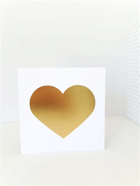 Gold Foil Heart Print 9x9 Home Decor Wall Art Nursery Artwork Love