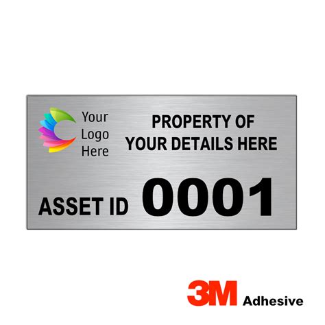 Aluminium Metal Asset Label 40 X 20mm Colour Print The Label People