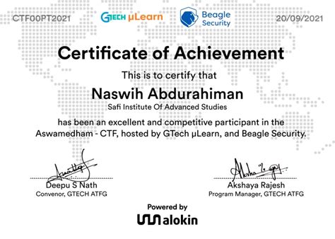 Naswih Abdurahiman On Linkedin Happy To Be A Part Of Aswamedham Ctf