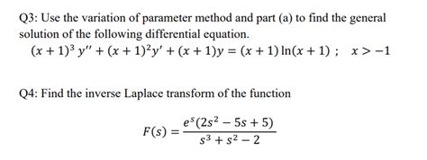 Solved Ql Find The General Solution To The Differential Chegg Com