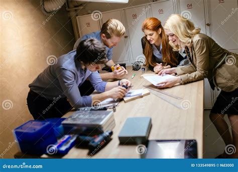 Classmates Working On A Project Together Stock Image Image Of