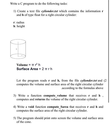Solved Write A C Program To Do The Following Tasks Create A Chegg