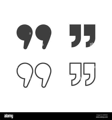 Quotes Quotation Marks Black Isolated Vector Icon Set Speech Mark Icons Stock Vector Image