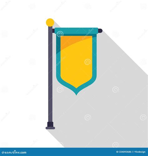 Medieval Flag With Dragon Emblem Cartoon Vector
