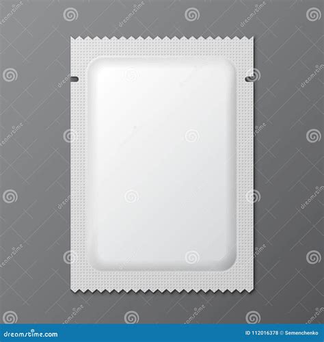 White Blank Retort Condom Wrapper Foil Pack Template Ready For Your