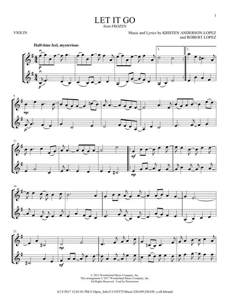 Idina Menzel Let It Go From Frozen Sheet Music Notes Download