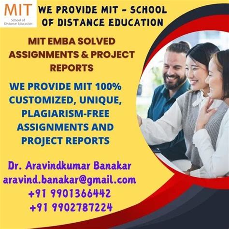 Mit Mba Assignments Mit Mba Solved Assignments Mit Emba Customized